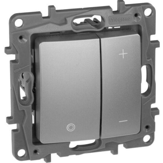 Механизм светорегулятора нажимного Legrand СП Etika 400Вт алюм, 672418