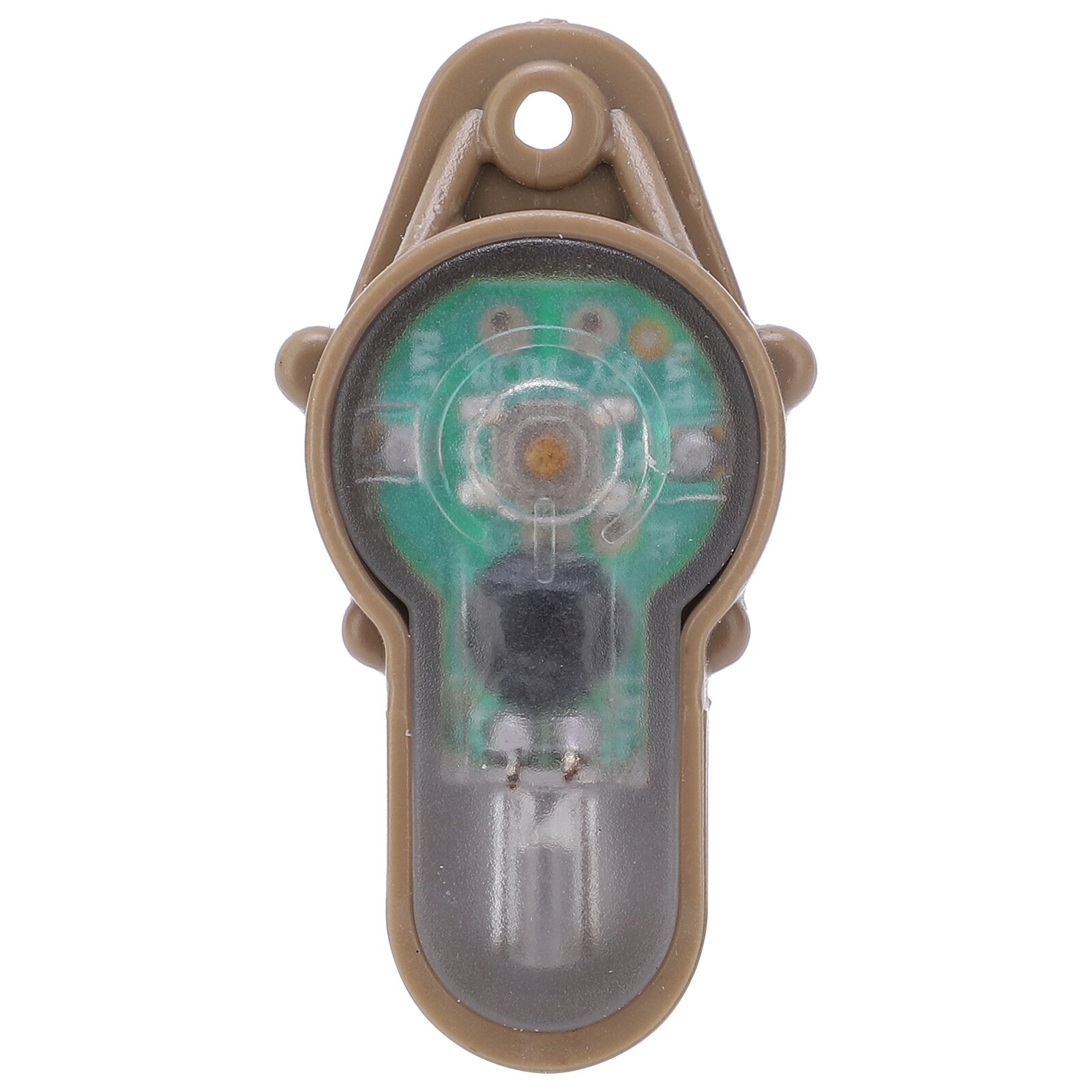 Уличный мини-фонарь для выживания, водонепроницаемый IPX8, сигнальный фонарь для шлема с отверстием для подвешивания, основание цвета грязи, белый свет.