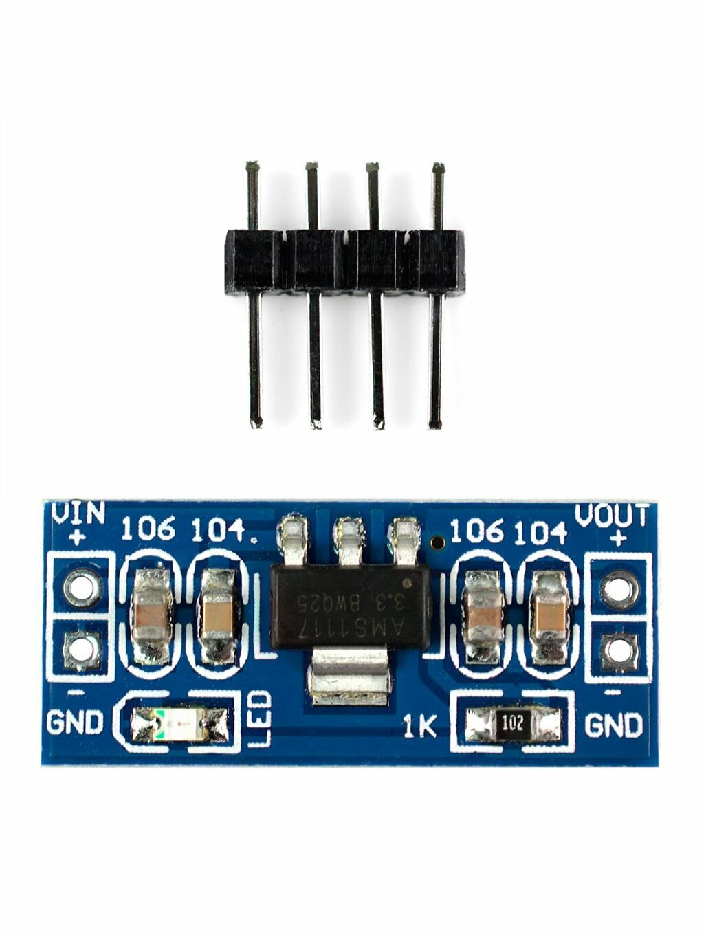Стабилизатор напряжения AMS1117, защита от перегрузки, 3.3 V, 800 мА, 1 шт.