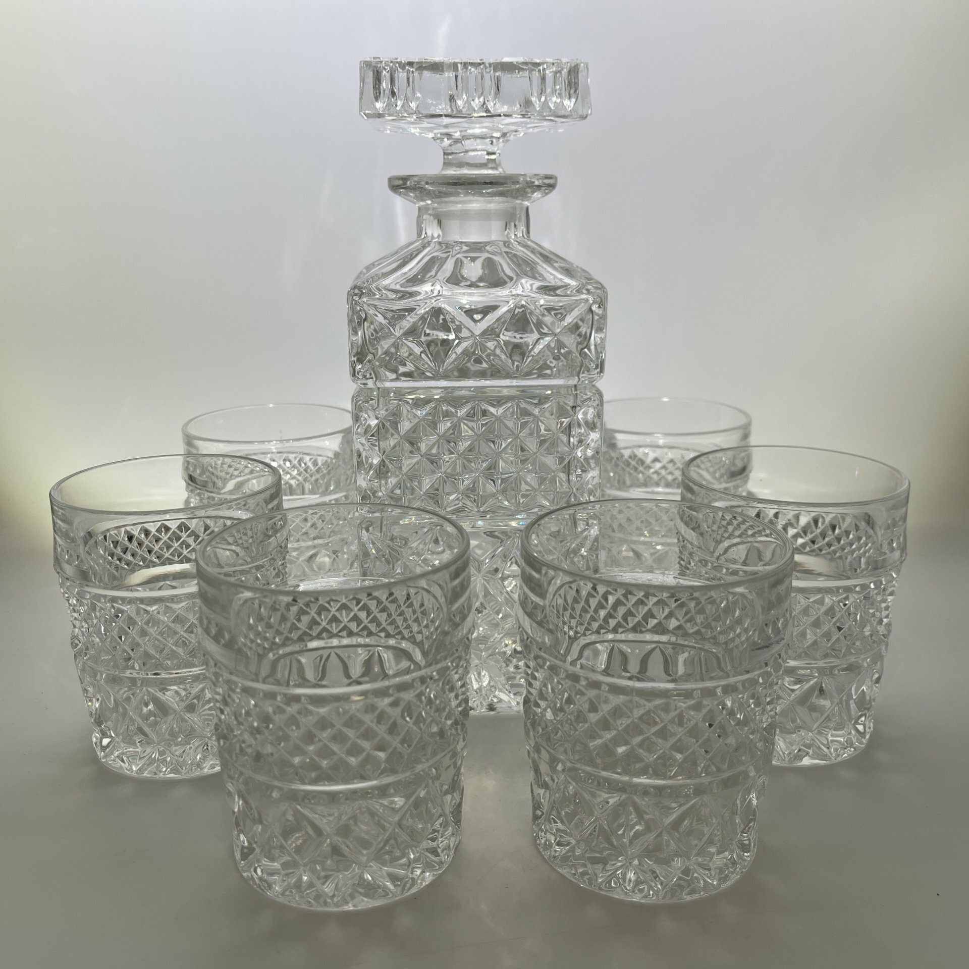 Набор для виски "Madison" на 6 персон, хрусталь, алмазная грань, Bohemia Crystal (Bohemia Glass)