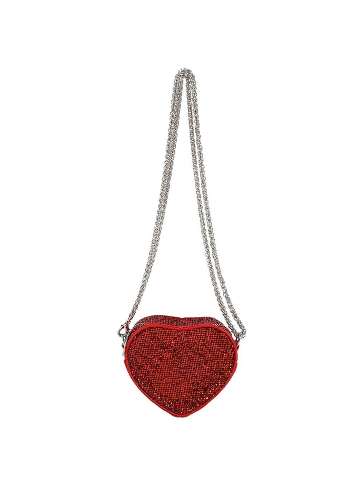 Креативная сумочка в форме сердца с блестками, мини-сумочка через плечо для особого случая