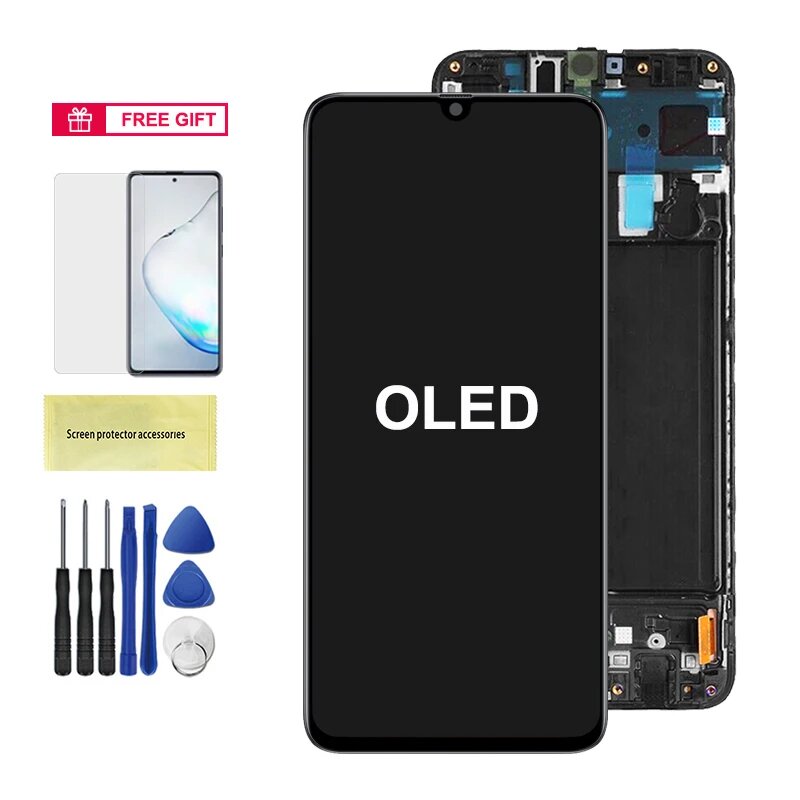 Дисплей для Samsung Galaxy A70 A705 A705F ЖК-дисплей с дигитайзером сенсорного экрана в сборе, замена 6,7 "для Samsung A70 ЖК-экран OLED With Frame