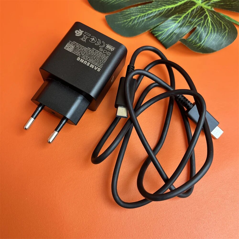 EP-T4511 Зарядное устройство Samsung 45 Вт USB C Супер быстрая зарядка Адаптер европейского стандарта 1/1,8 м Тип C Кабель для Galaxy S25 S24 S23 S22 S21 S20 Ultra FE