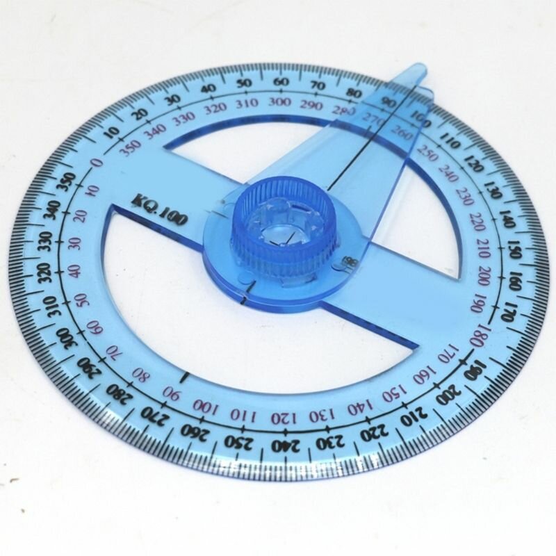 2 круговых транспортира, угловые линейки с вращающимися на 360 индикаторными иглами, транспортиры для гравировки чертежей