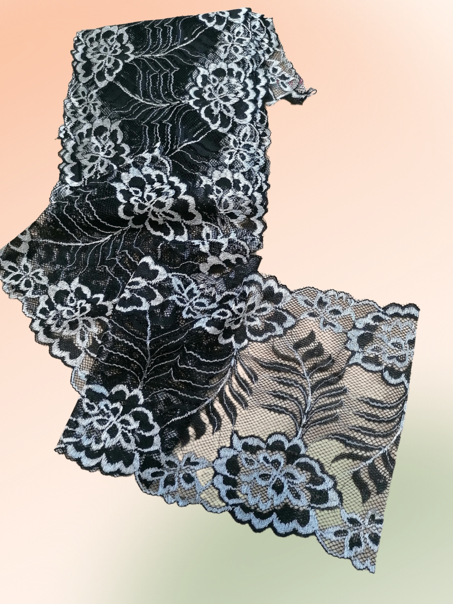 Кружево эластичное ширина-180 мм.