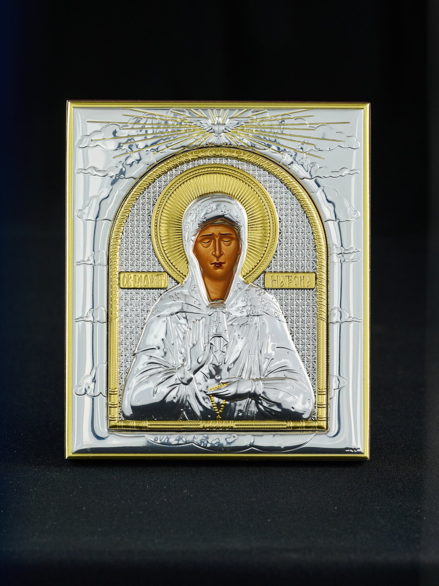 Серебряная икона Матрона Московская Греческая