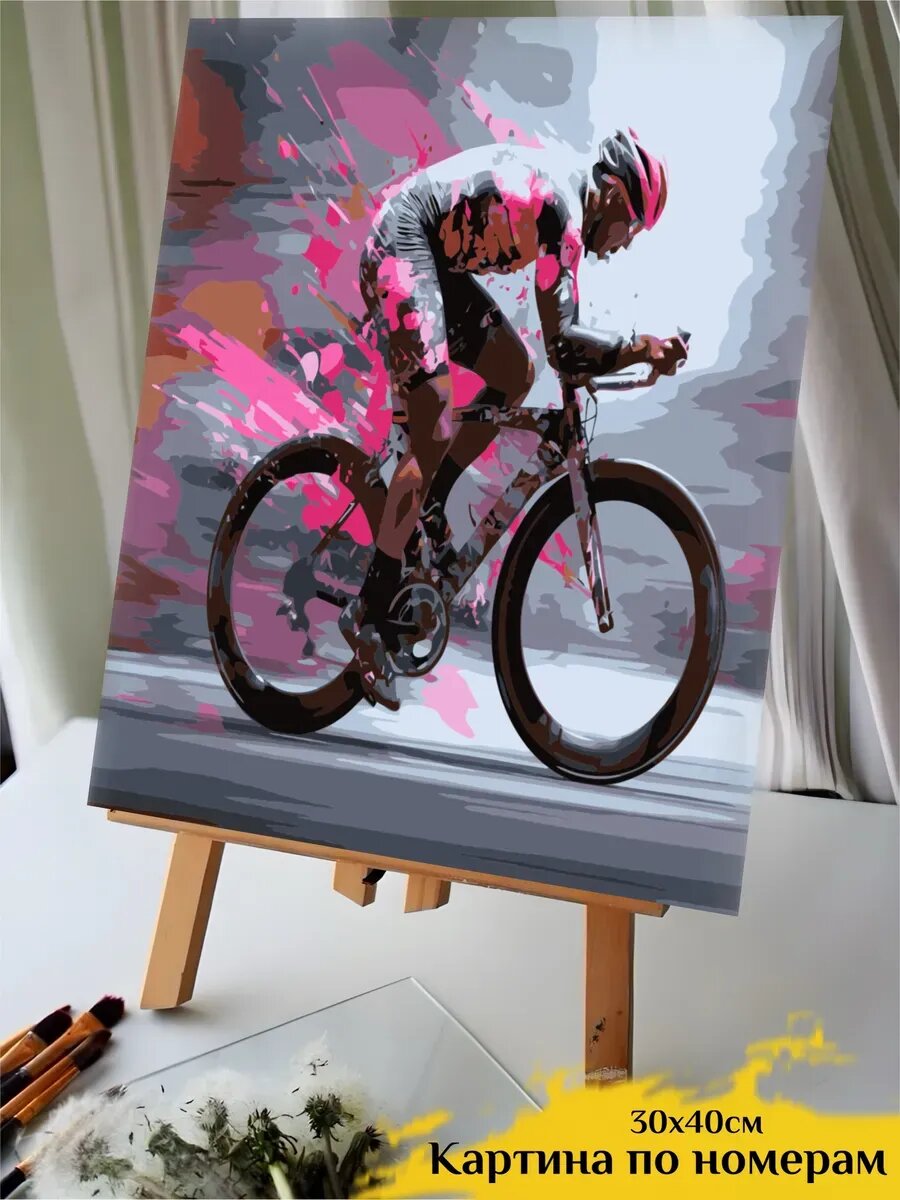 Картина по номерам велосипедист