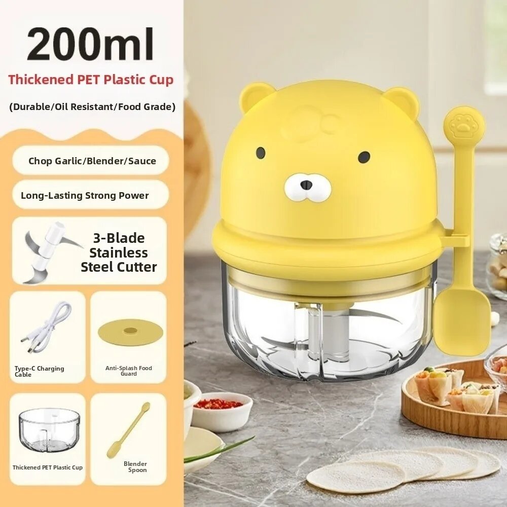 Кухонный миниатюрный чеснок Электрический большой ёмкость Чесночный рубец 2-в-1 Беспроводной кухонный комбайн