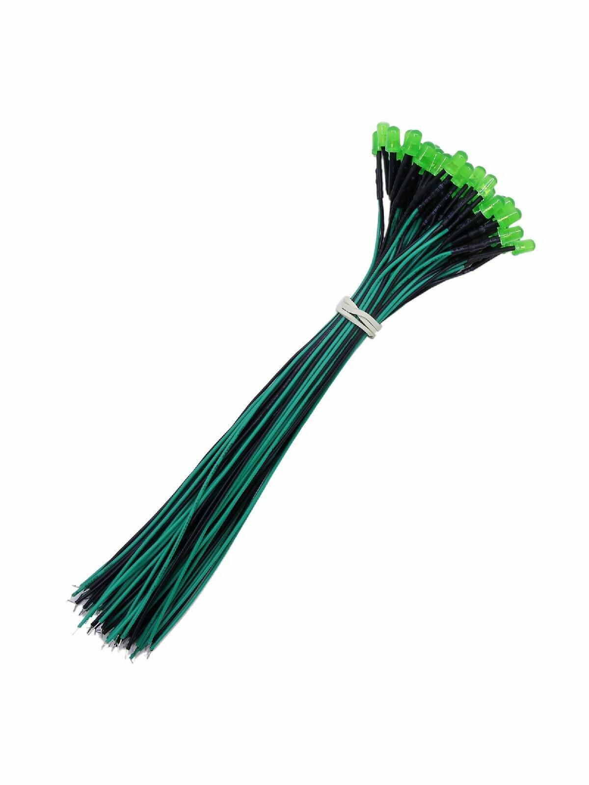 50шт светодиодных ламп с предварительной проводкой 12 В 5 мм, сменные светодиоды