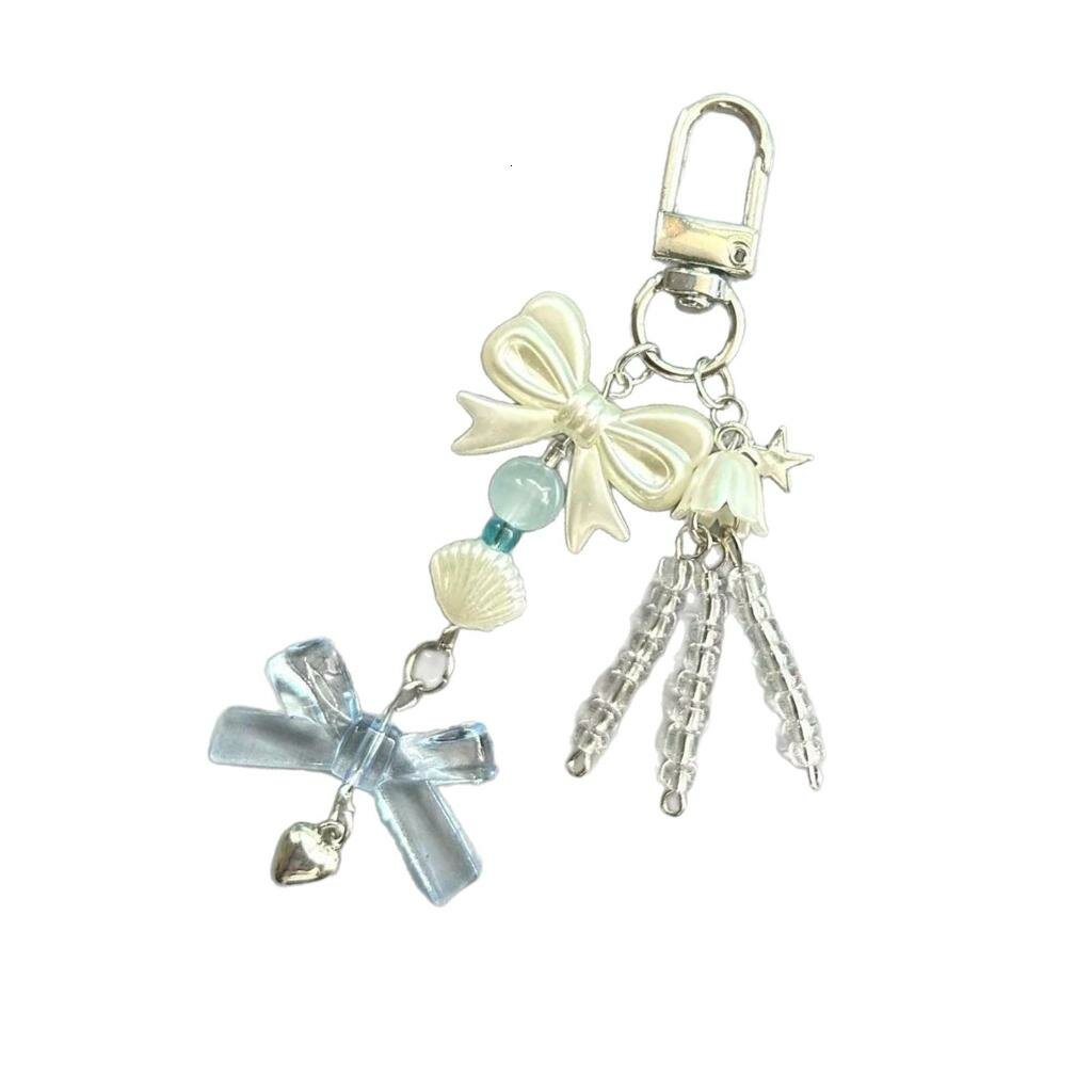 Бант, ракушка, звезда, вышитая бисером цепочка для мобильного телефона