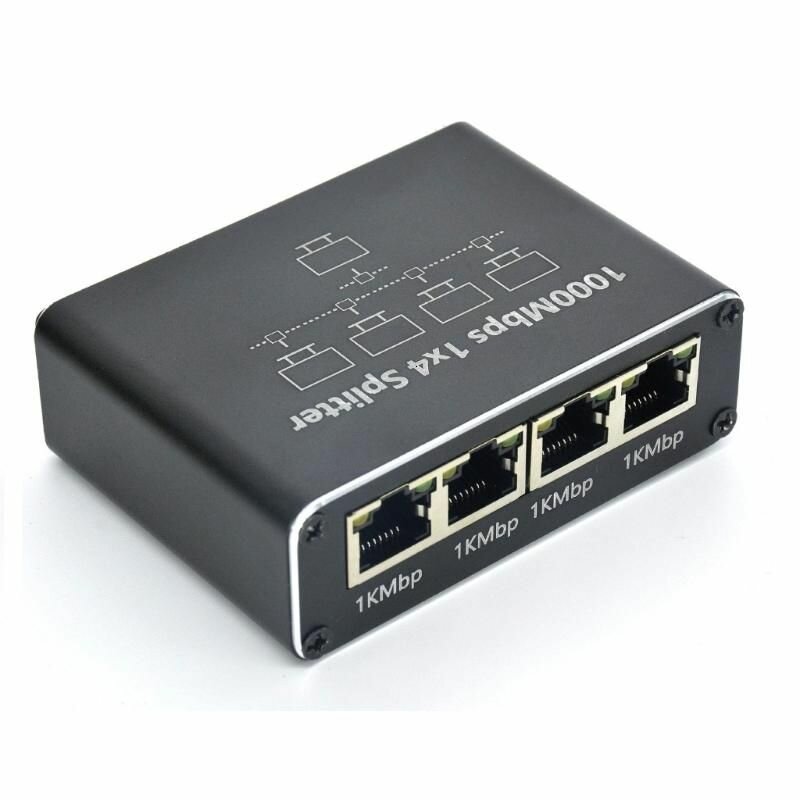 Разветвитель Gigabit Ethernet 1х4 RJ45, - Разделитель от 1 до 4