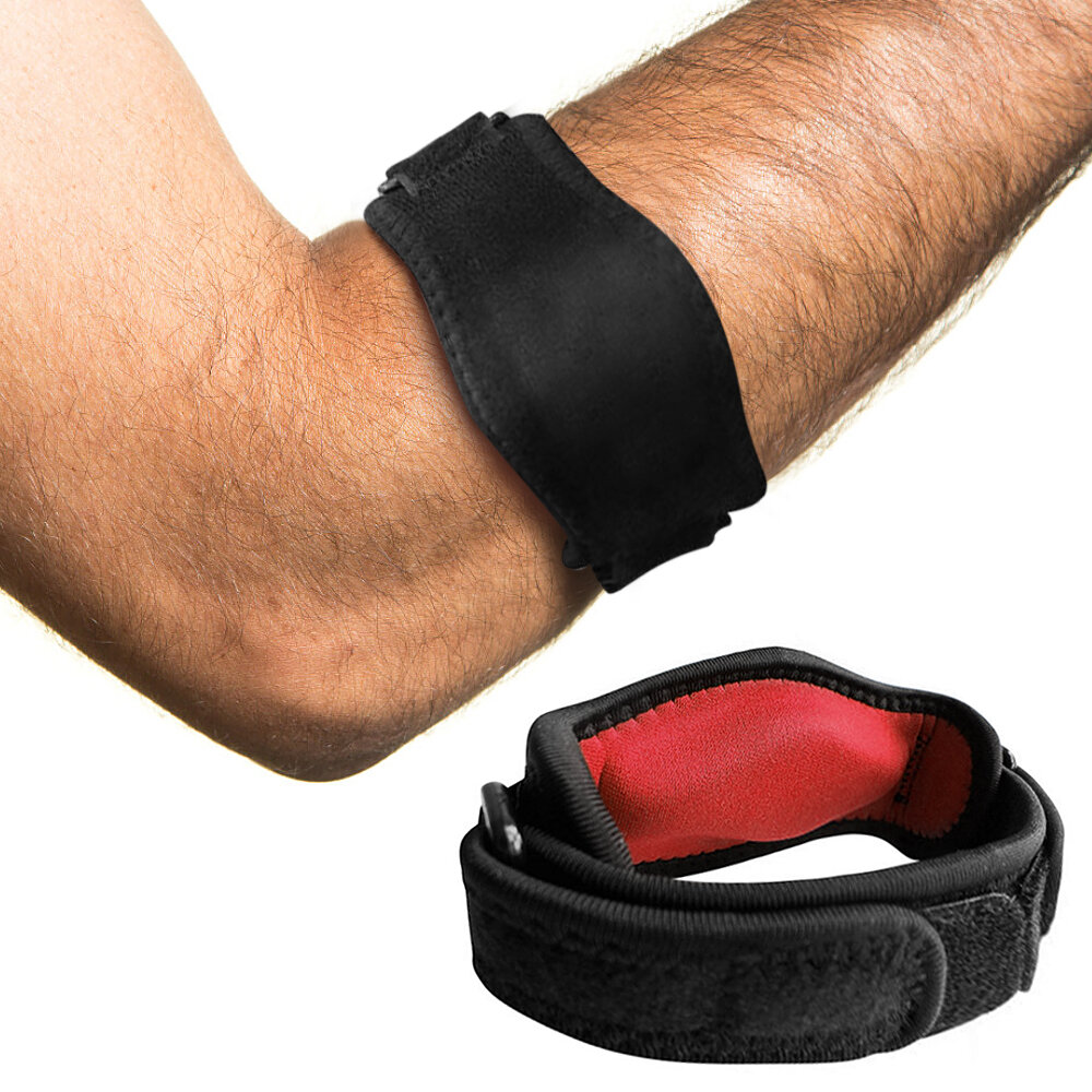 Направляющий локтевой браслет поддержка для теннисного локтя обертка ремень для локтя и предплечья защитник для локтя для снятия боли от теннисного локтя и артрита, материал спандекс + ЭВА, цвет синий / красный (по выбору), длина подкладки 17 см / 6,7