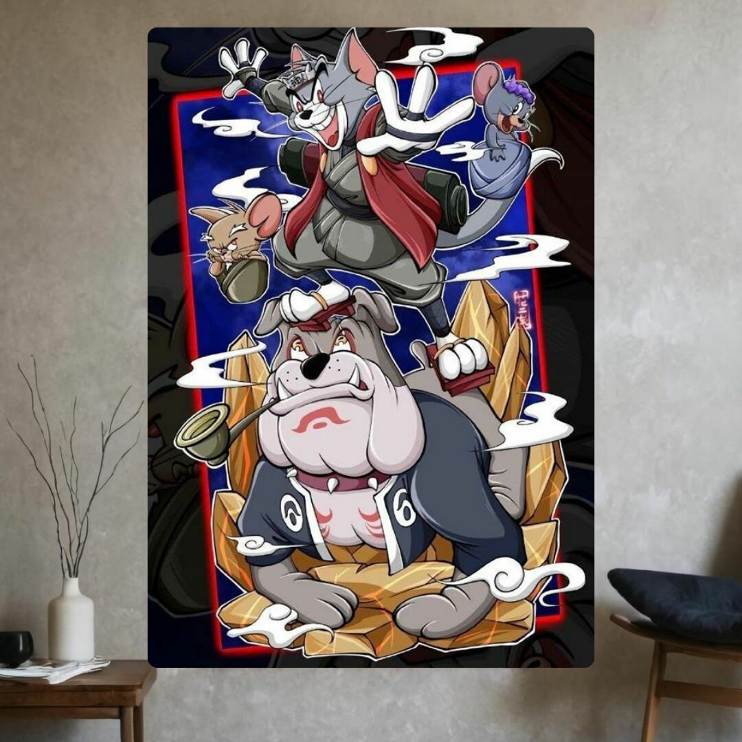 Картина на металле Том и Джерри (Наруто)