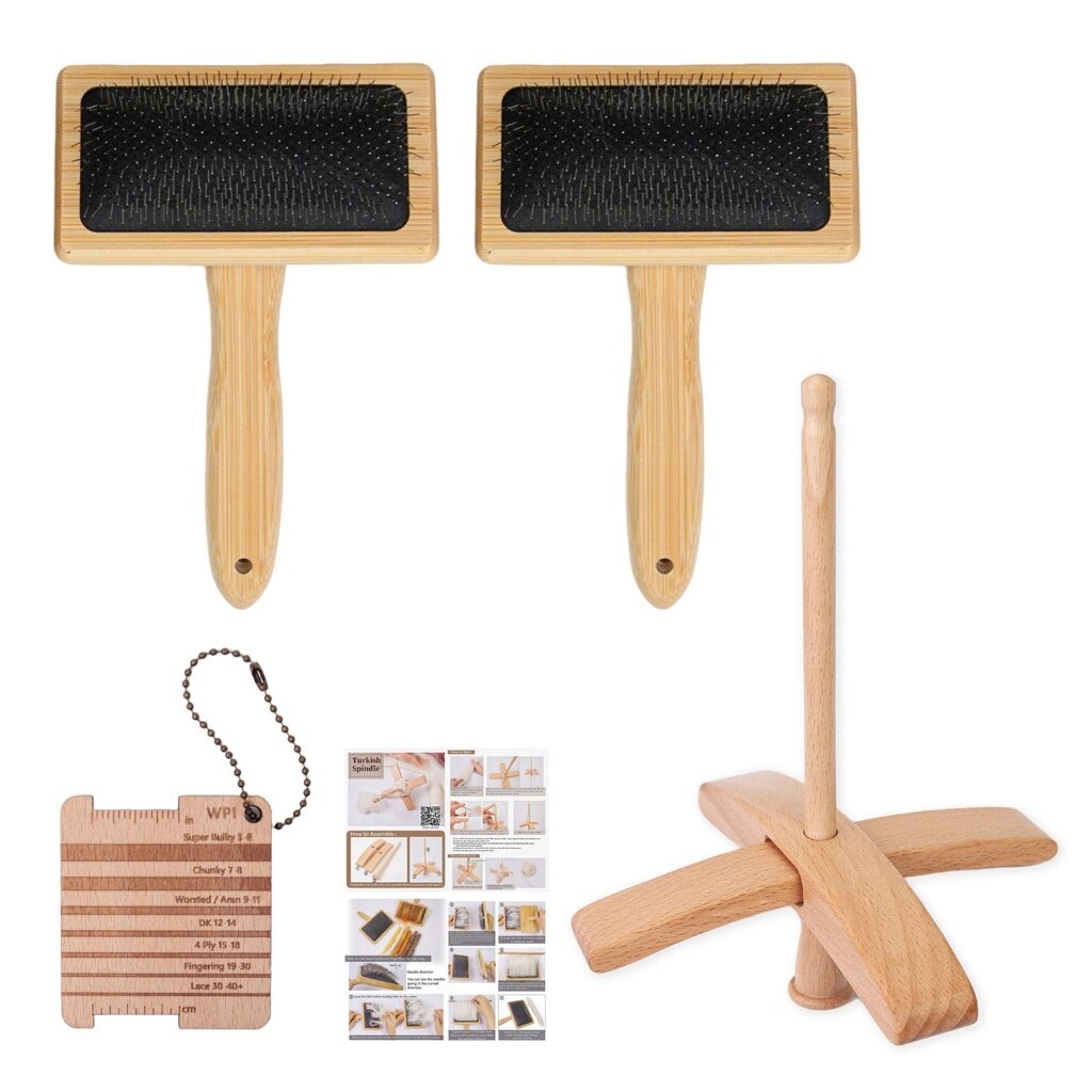 Подвесное Веретено с Чесальными Щетками Крестообразные Деревянные Турецкие Веретена Для Чесания Шерсти для Плетения Пряжи Крючком Из Шерсти