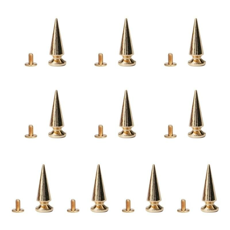 Аллюминиевые шипы в готическом стиле, 10 шт, Светло - золотой - 20 Башен- близнецов 10x26