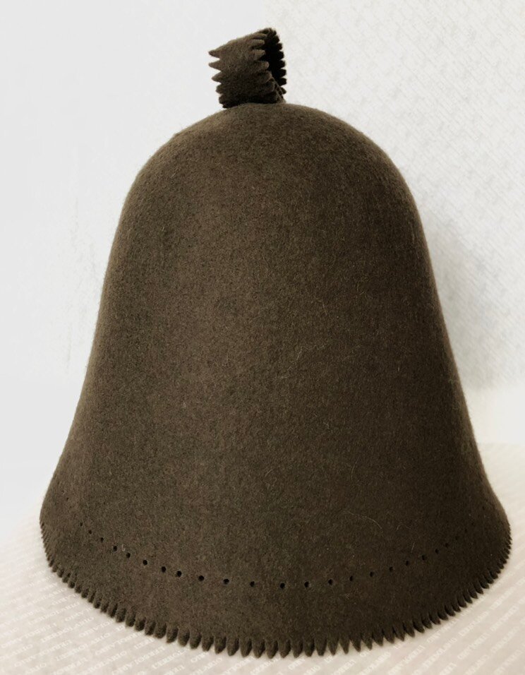 Колпак для бани 100% шерсть коричневый