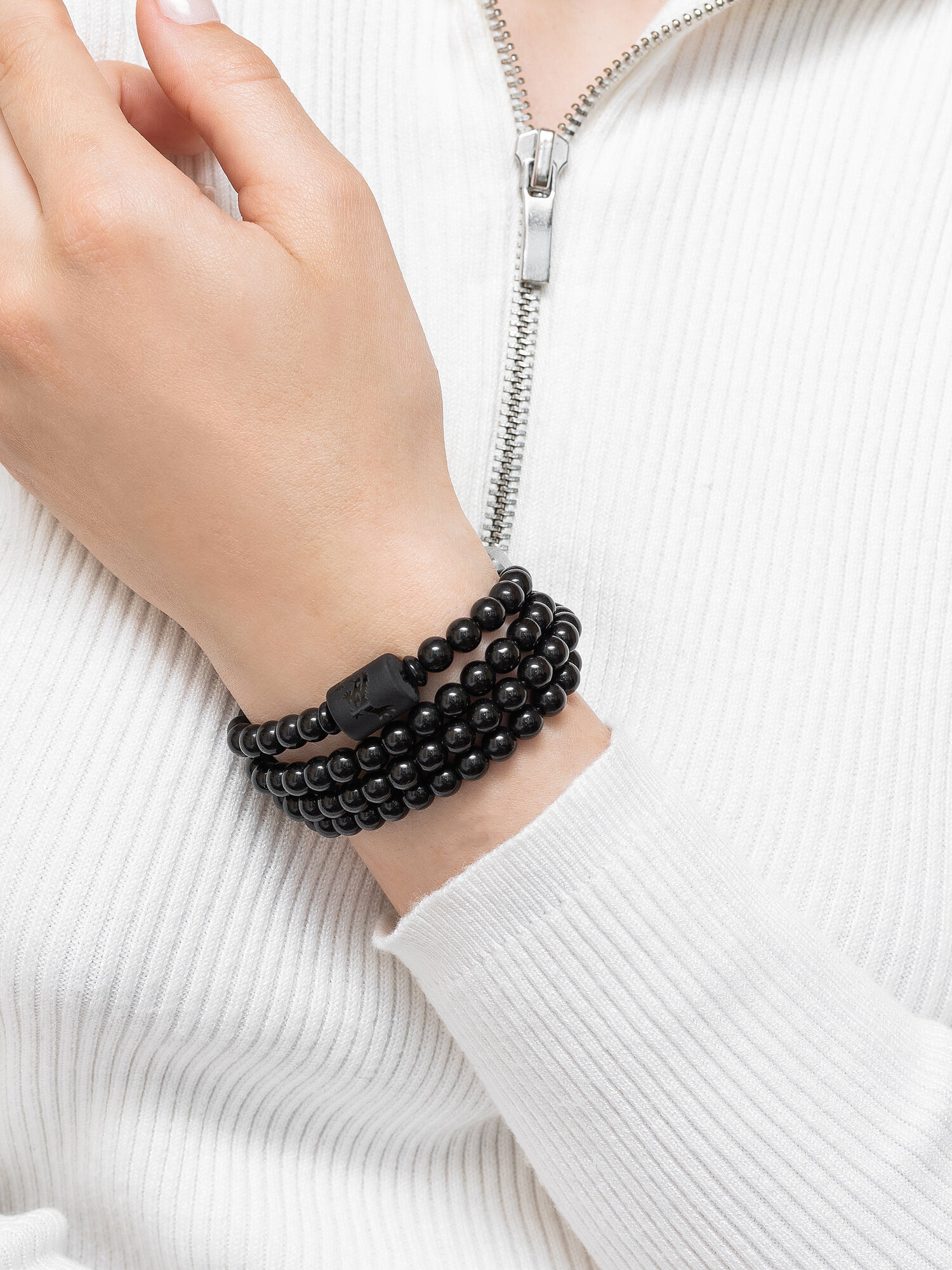 Браслет-нить, обсидиан