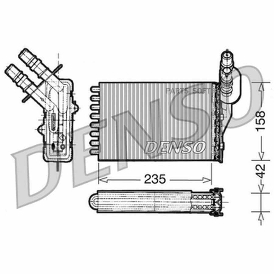 Теплообменник отопление салона от официального дистрибьютора, DENSO, артикул DRR23001