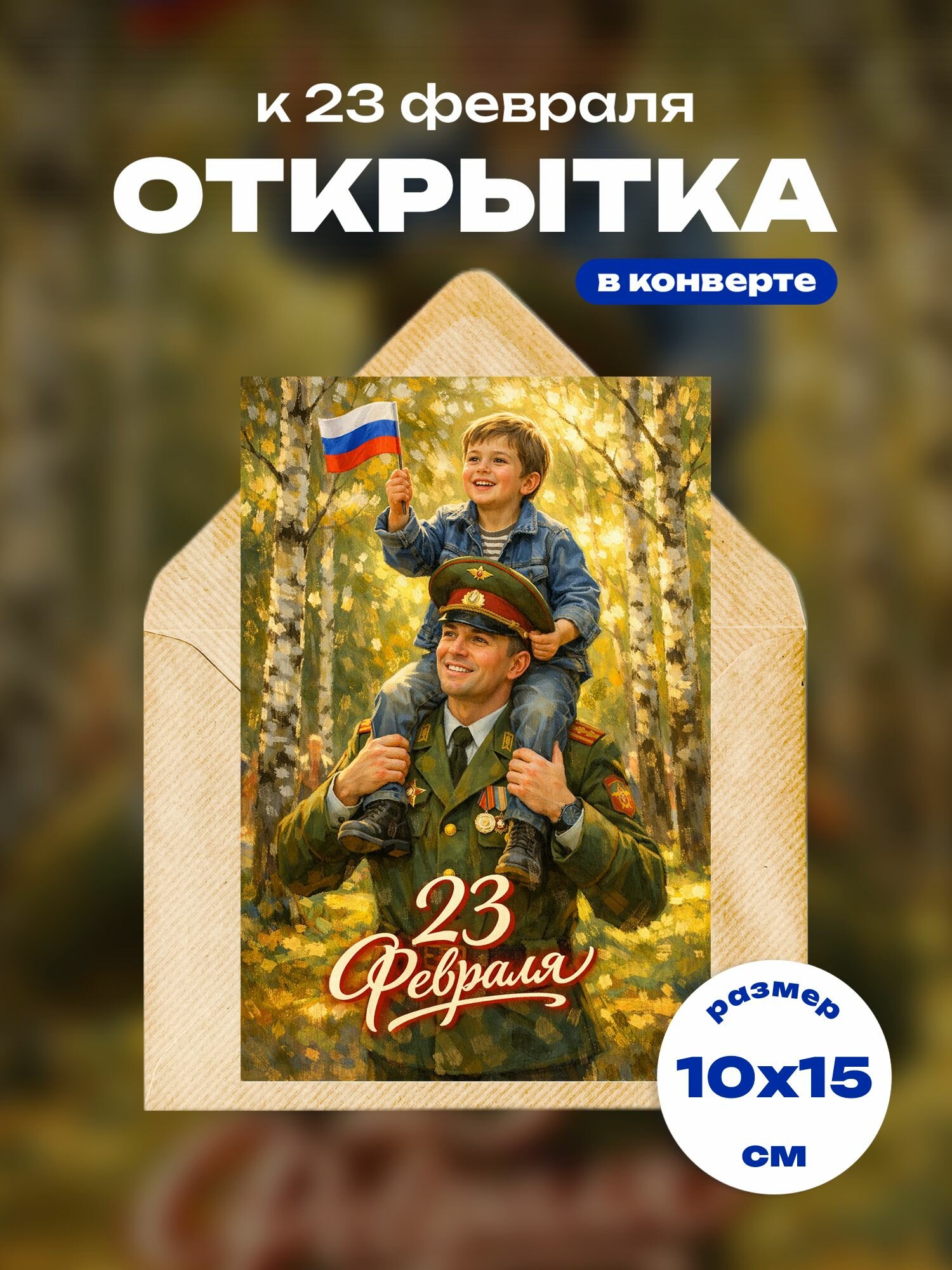 Открытка 23 февраля 1 шт