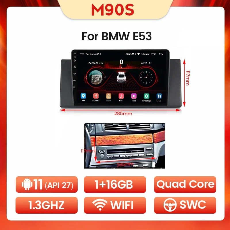 Автомобильная магнитола для авто Умная Система Android магнитола бмв е39 для BMW X5 E53 M5 E38 1996-2007, автомагнитола, стерео, мультимедийный плеер, навигатор для авто Carplay + Android Auto WIFI RDS DSP BM04M90S