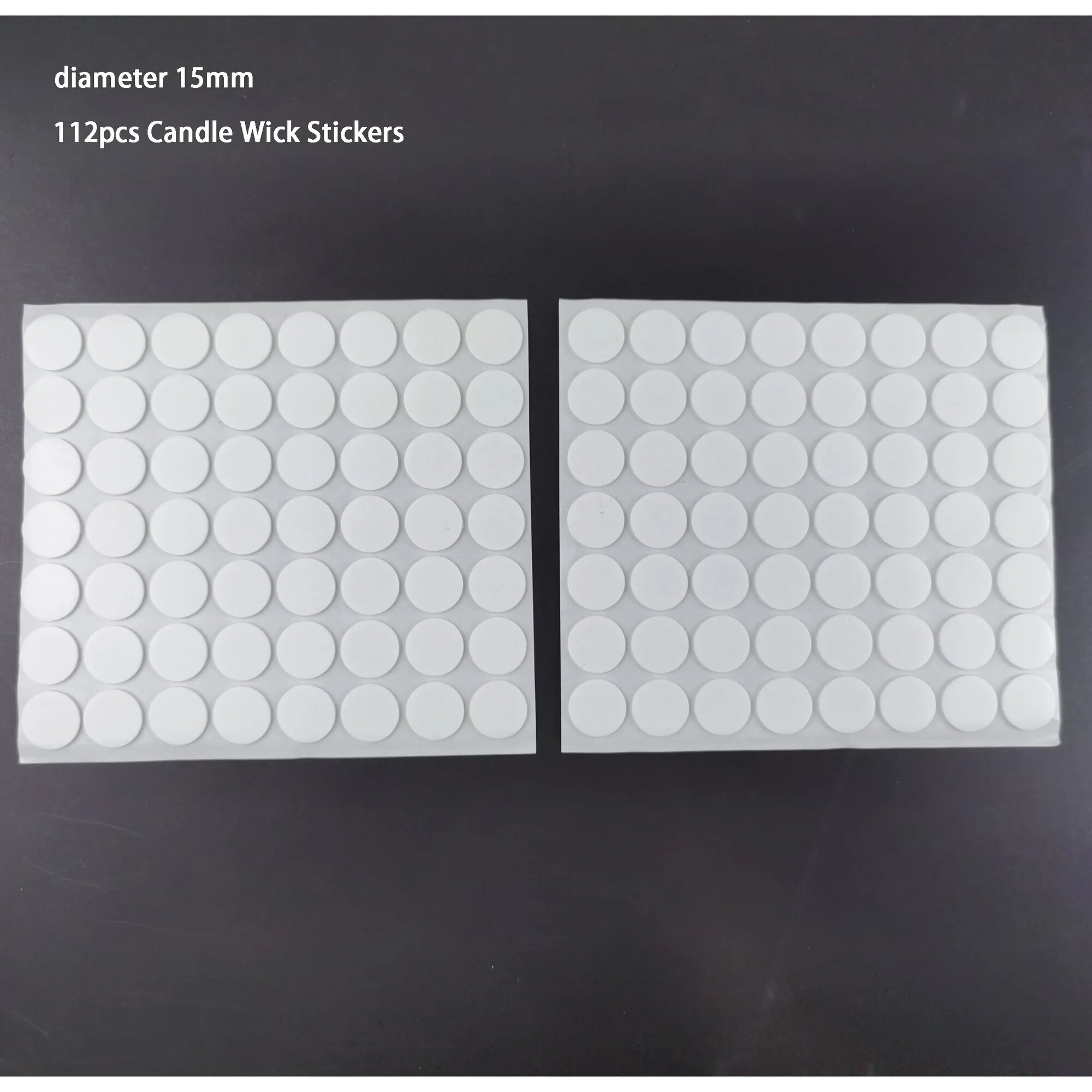 Наклейки для фитиля свечей 15mm 56pcs 2 sheet