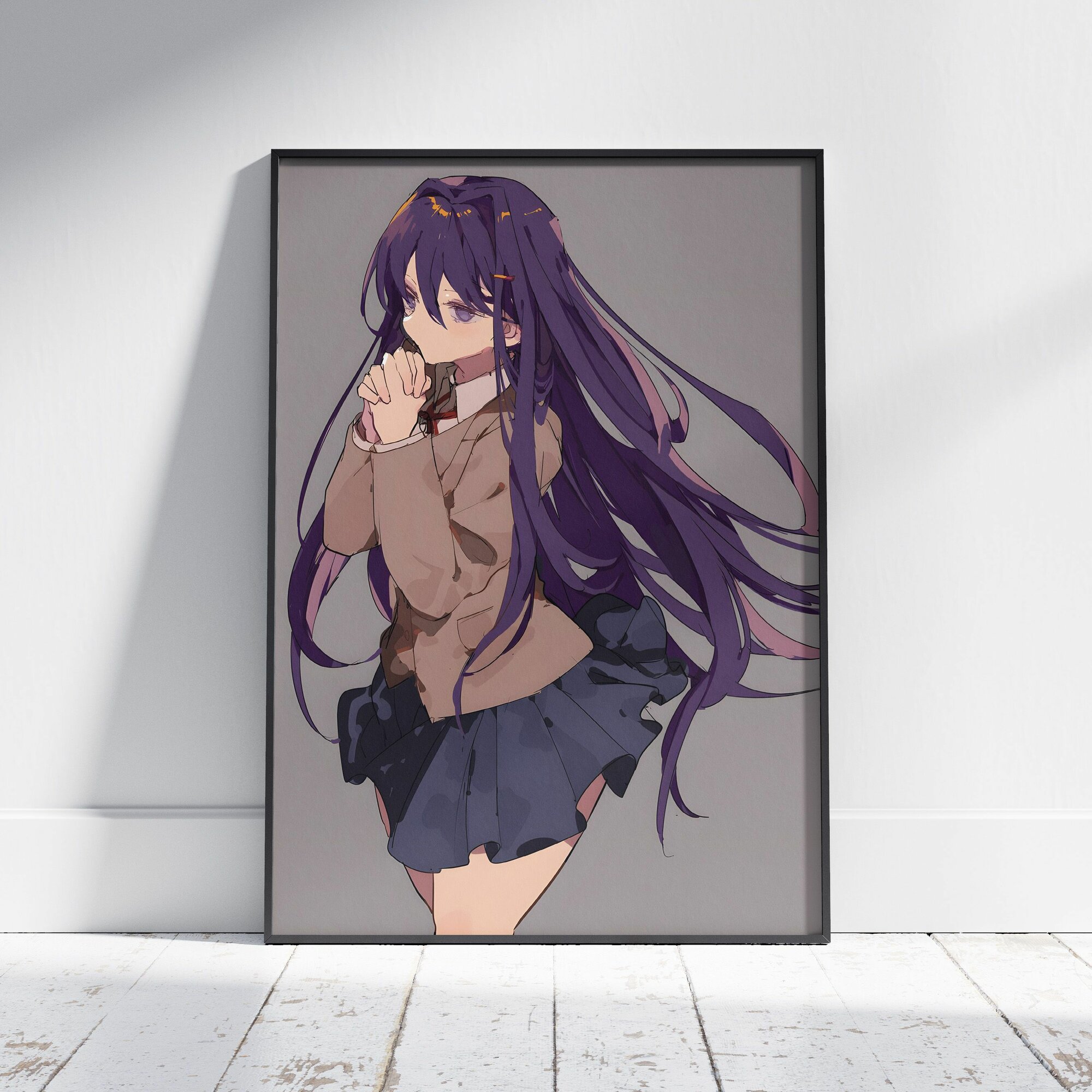 Плакат на стену для интерьера Литературный клуб Доки Доки (DDLC - Юри 13) - Постер по игре визуальной новелле формата А3 (30x42 см)