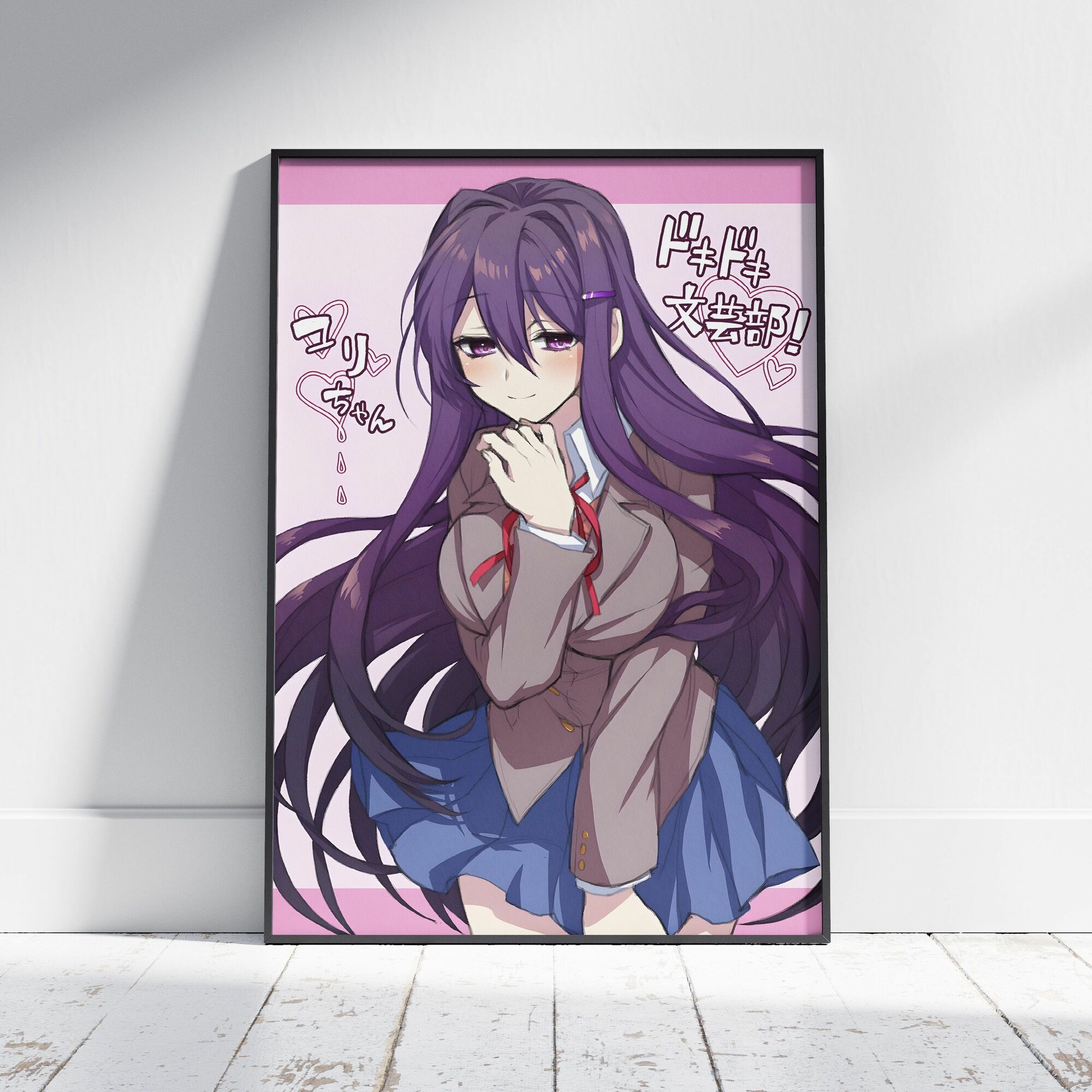 Плакат на стену для интерьера Литературный клуб Доки Доки (DDLC - Юри 12) - Постер по игре визуальной новелле формата А3 (30x42 см)