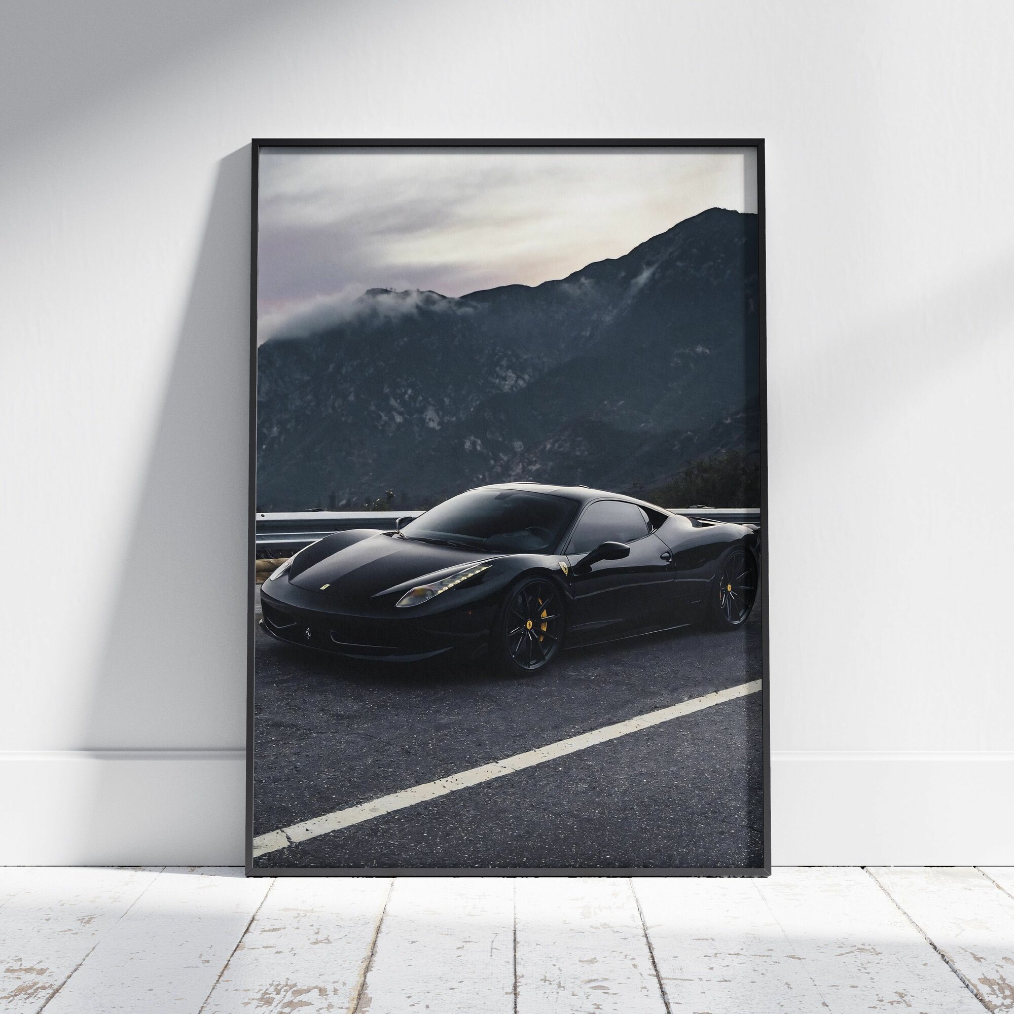 Плакат на стену для интерьера Спорткар (Ferrari 458 Italia 6) - Постер по спортивным гоночным машинам автомобилям формата А4 (21x30 см)