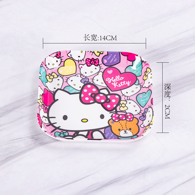Столовая тарелка для семейного обеда Hello Kitty, милая миска, мультяшный детский набор посуды, миска для риса, тарелка для овощей.