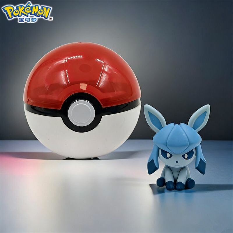 Фигурки Покемон (Pokemon)/Pokmon Palmsize Wonders, Pok Ball & Glaceon 3cm, Украшения для рабочего стола и автомобиля