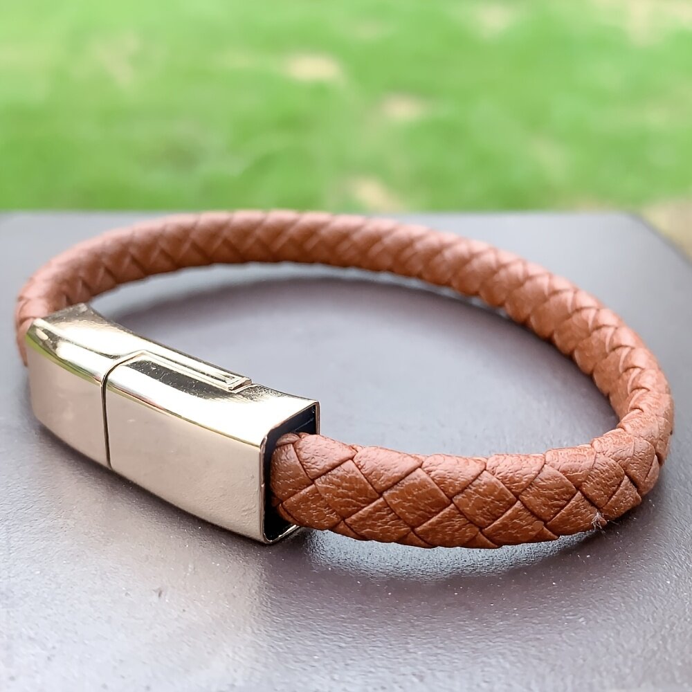 Браслет-кабель для зарядки смартфона, 22,5 см, коричневый