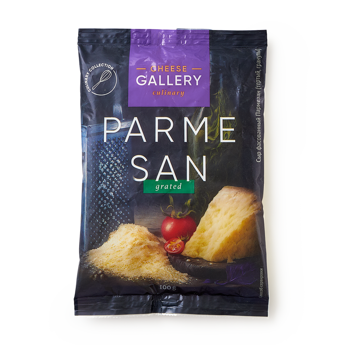 Сыр Cheese Gallery Пармезан, тертый, 32 % жирности, 100 грамм, 1 уп.