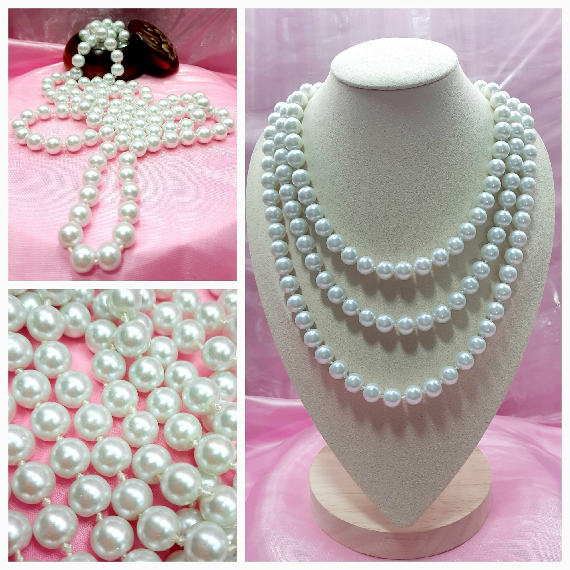 Бусы, жемчуг имитация, искусственный камень