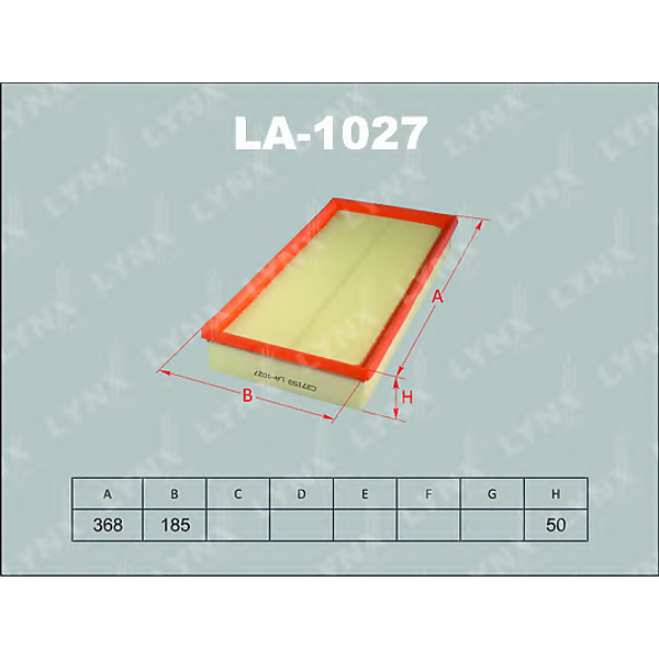 LYNXAUTO la-1027 (0986AF2103 / 0986TF0000 / 107756015) фильтр воздушный Audi (Ауди) a3(8l1) 1.6-1.9td 96 / tt 1.8-3.2 98-06 VW Bora