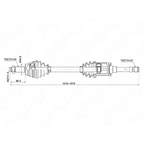 LYNXAUTO CD-1424 (102006 / 1914E70RH / 203010) привод правый\ BMW (БМВ) e70 06