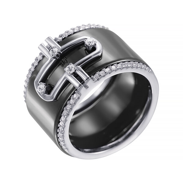 Кольцо, серебро, 925 проба, фианит