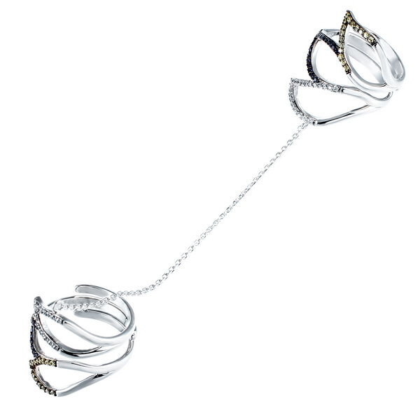 Кольцо ELEMENT47, серебро, 925 проба, фианит