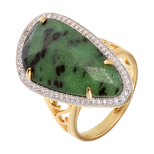 Кольцо, серебро, 925 проба, циозит