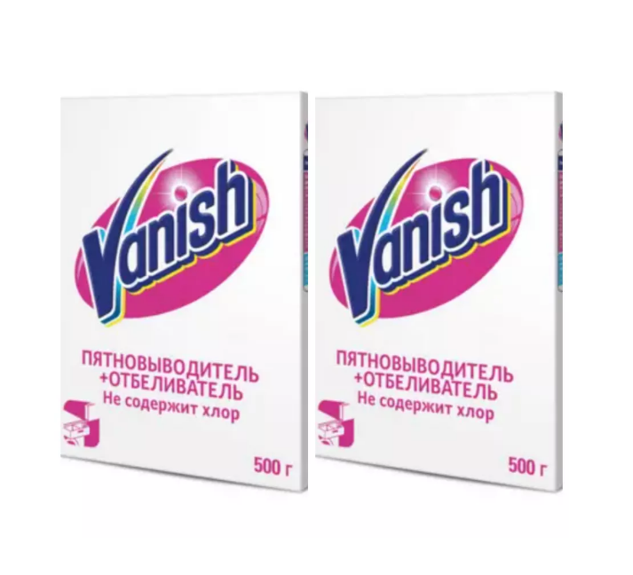 Отбеливатель Vanish, порошкообразный, без хлора, 500 гр х 2 штуки