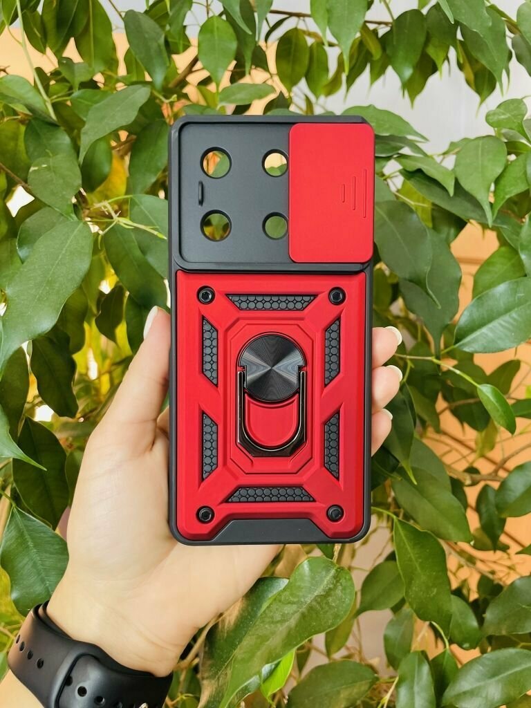 Чехол противоударный для Infinix Note 30 4G / Инфиникс Ноте 30 4G с защитой камеры armors (Красный)