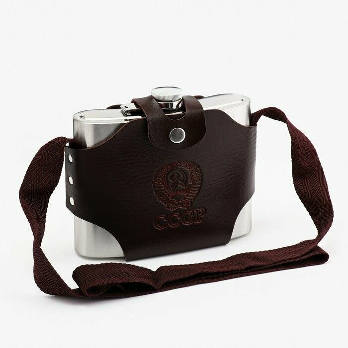 Фляжка из нержавеющей стали в чехле "СССР", 1 л, фляга для алкоголя, для запаса воды