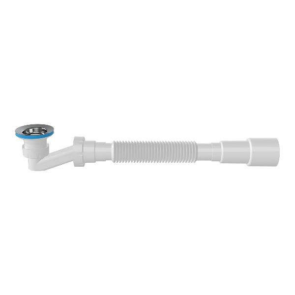 Сифон д/душ. поддона 11/2"х40/50 (Ø64мм) с гофрой, h-70мм заниженный P162-2 ZEGOR (60)