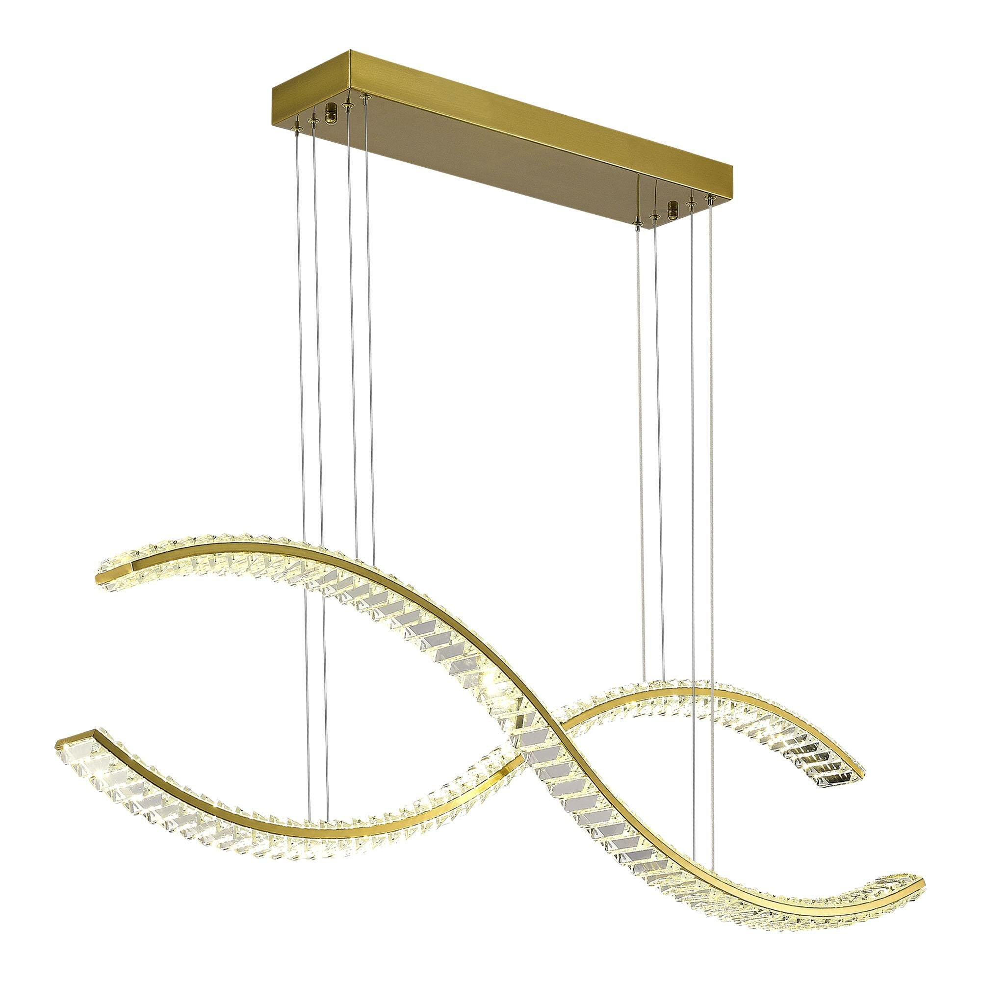 Светильник ST Luce "Aceno" SL6206.303.50, подвесной, LED, цвет латунь/стекло