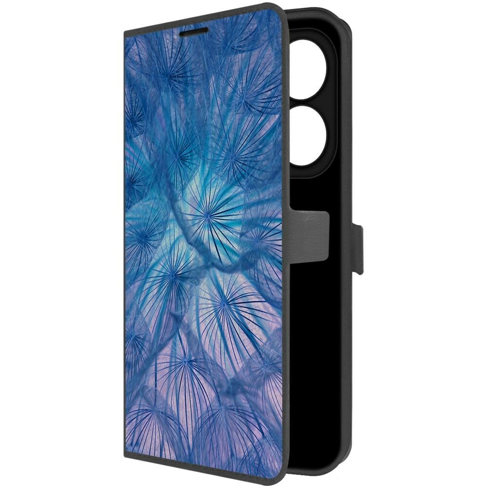 Чехол-книжка Krutoff Eco Book для INFINIX Smart 8 Синий одуванчик (черный)