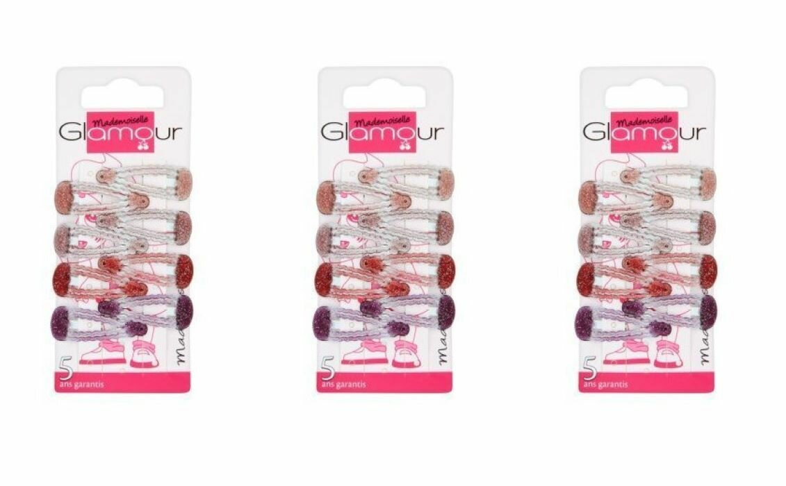 Inter-Vion Заколоки для волос Glamour Paris, 8 шт в упаковке, 3 уп