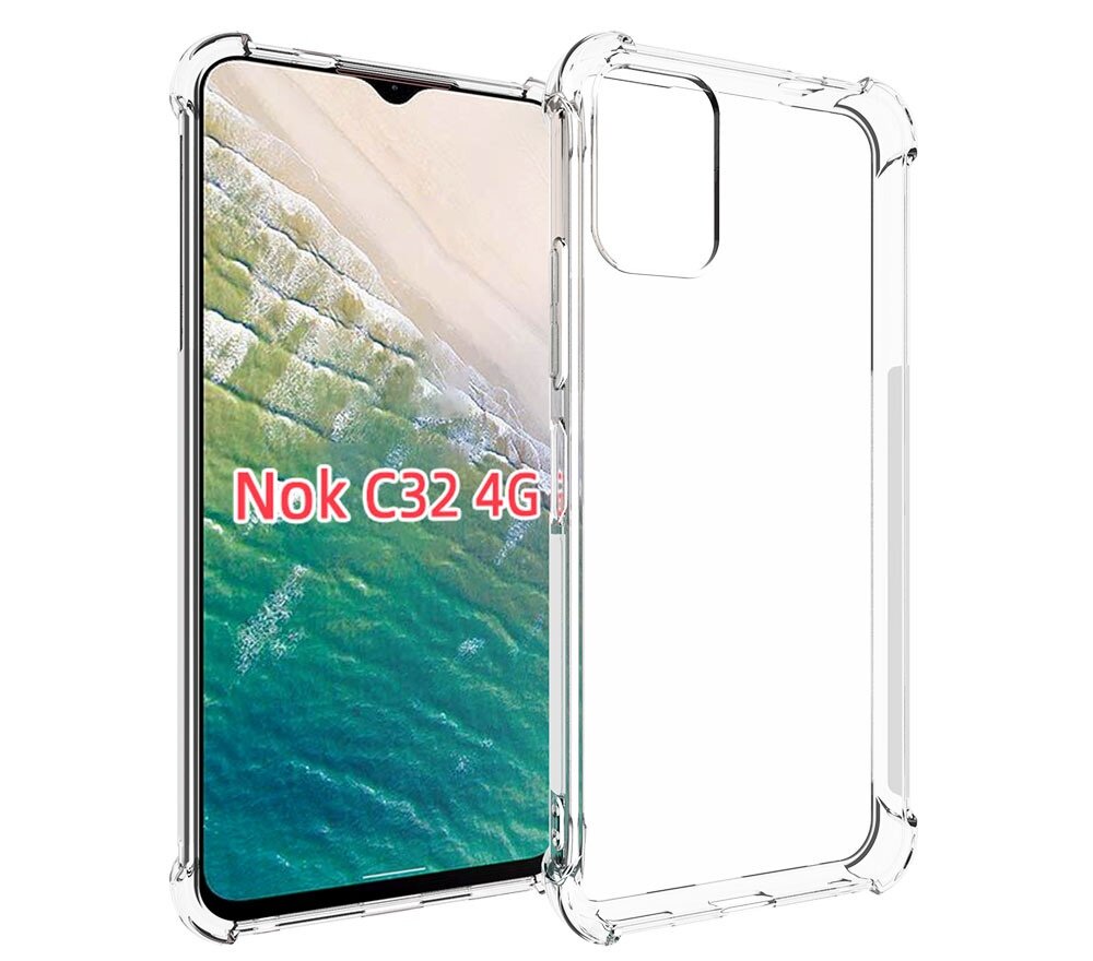 Чехол-панель-накладка-бампер MyPads Tocco для Nokia C32 с усиленной защитой углов, противоударный, прозрачный