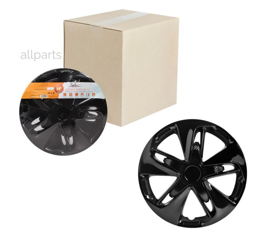 AIRLINE AWCC1427 Колпаки колесные 14 Супер Астра , черный глянец, карбон, компл. 2шт.