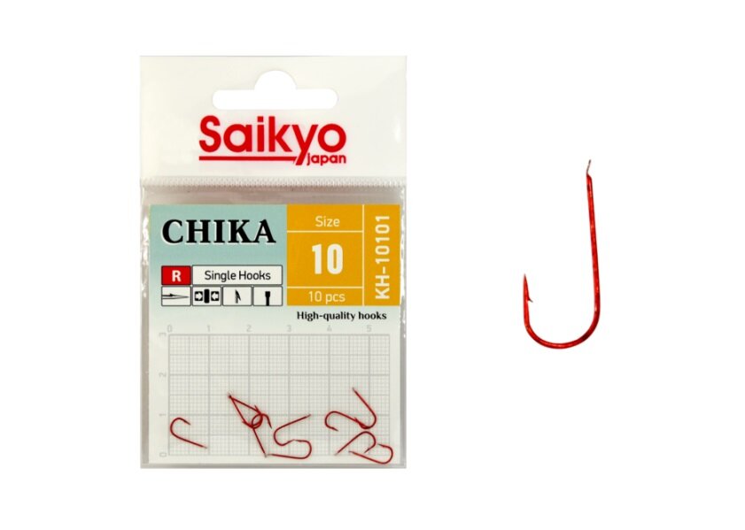 Крючки Saikyo KH-10101 R CHIKA №10 ( 1 упк. по 10 шт.)