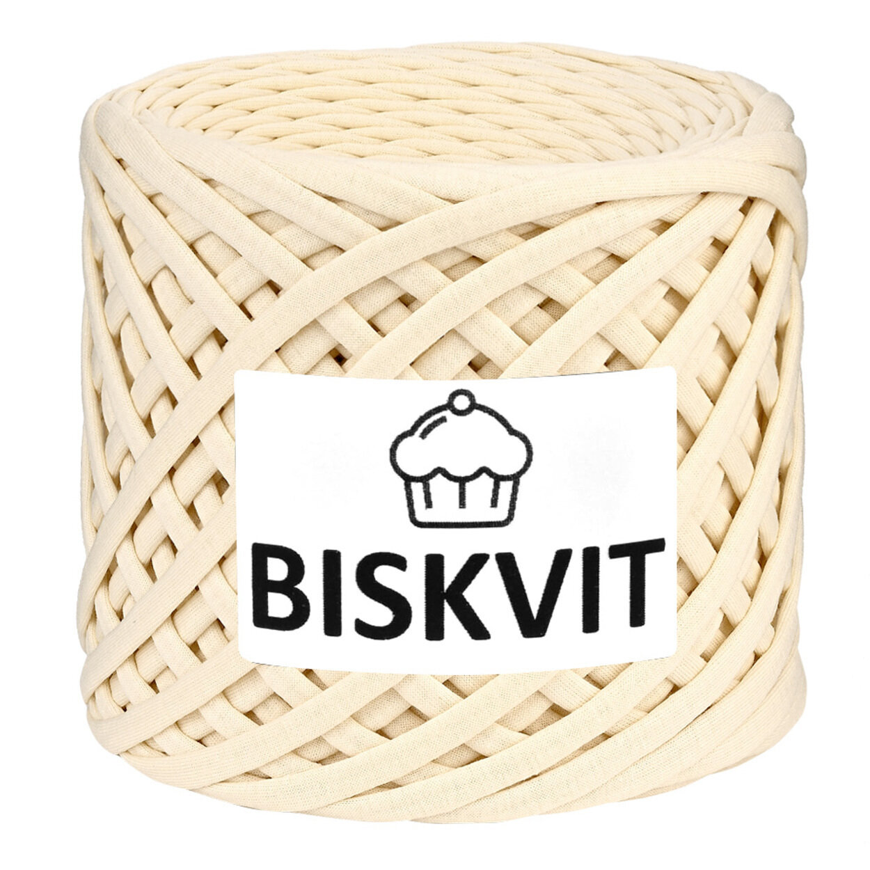 Пряжа Бисквит, Biskvit трикотажная, 330г, 100м, 100%хлопок, Сливочный (682) 1 шт