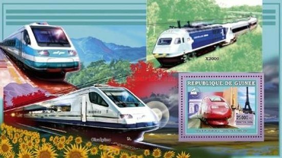 Почтовые марки Гвинея 2006г. "Транспорт - Локомотивы" Поезда MNH